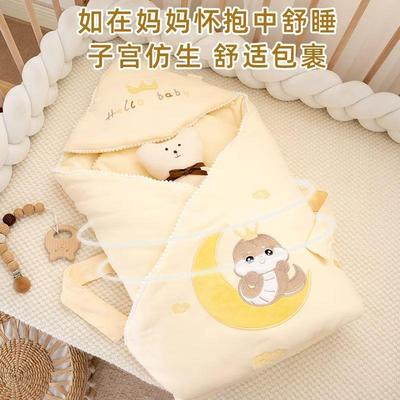 初生婴儿包被冬款加秋厚生宝宝纯新棉抱被春儿产房用QMC品外出包