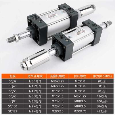 可调0行程气缸247/SJ32-25-25/40-50-5/75/10C0/125/150175带磁