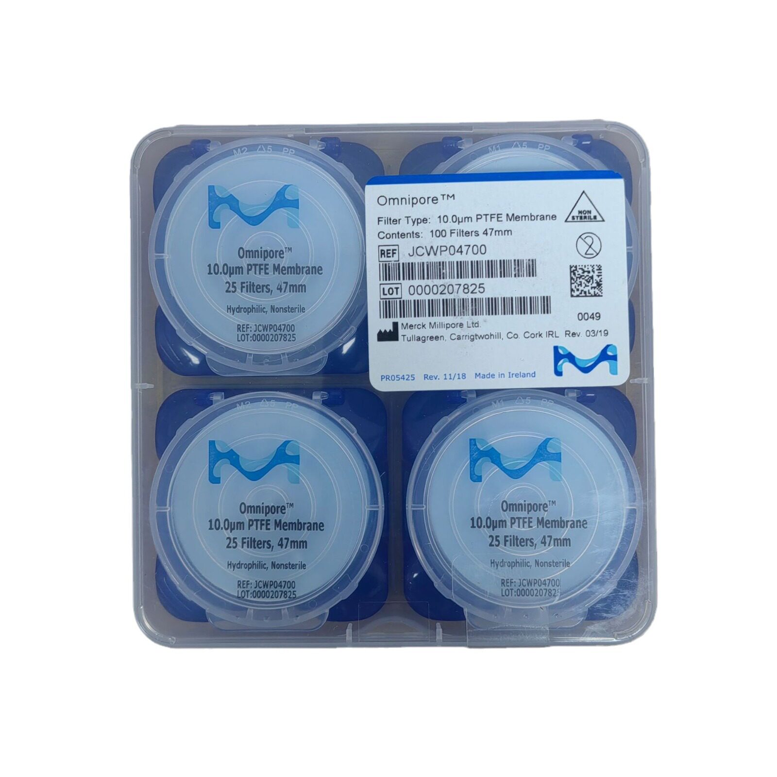 Millipore密理博PTFE表面滤膜 0.10μmJCWP04700