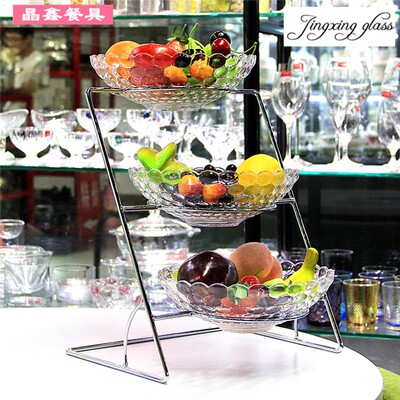 PC塑料透明仿玻璃碗多层自助餐厅冷餐凉菜水果食物展示台盘架餐具