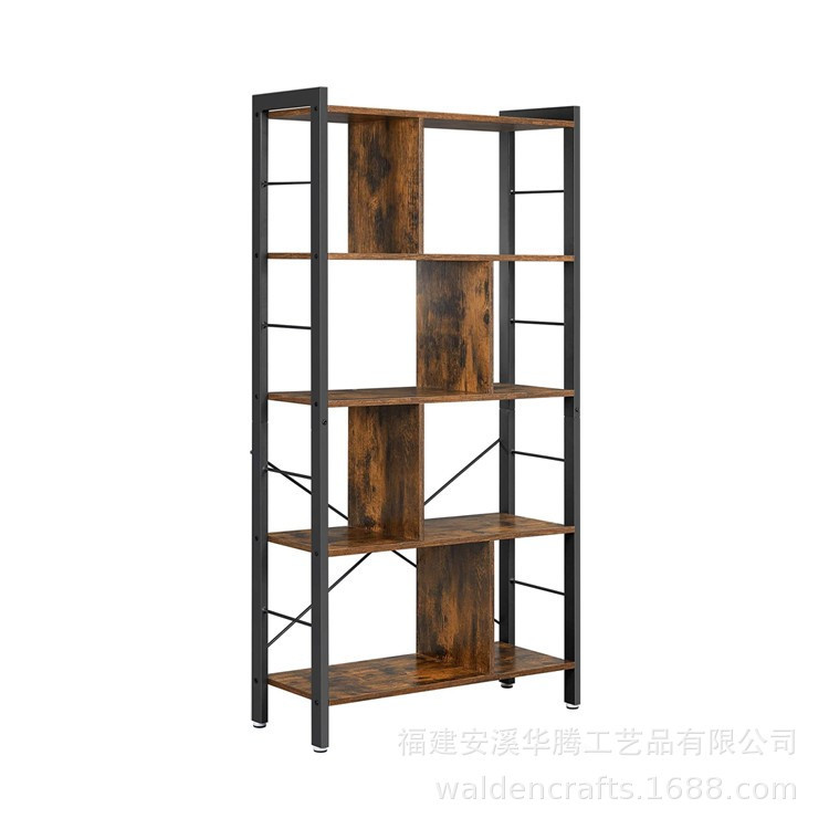 美式隔板置物架家用客厅工业风简约落地式书架展示陈列置物架