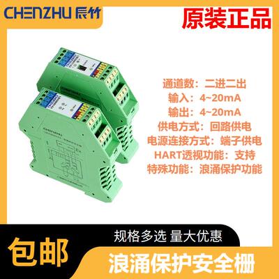 辰竹LBGS8032-EX二进二出模拟量输入、输出浪涌保护安全栅