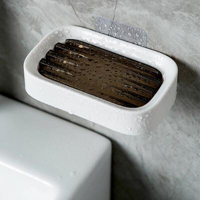 直销新款PinTu 双流沥水皂盒 卫生间洗澡香皂盒双层沥水置物架肥