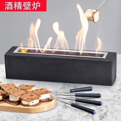 跨境新品桌面酒精壁炉桌面火坑长条方形取暖炉户外水泥款摆件