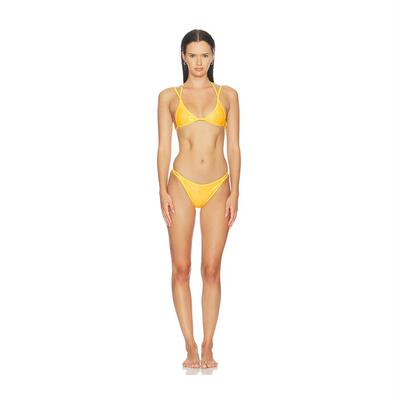 naranja furcado 女士 比基尼 Latex Sun Bent 溅水图案哑光套装
