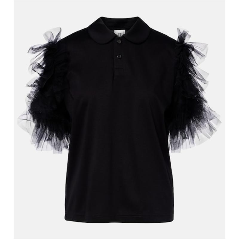 Noir Kei Ninomiya 女士 POLO衫 薄纱边棉质