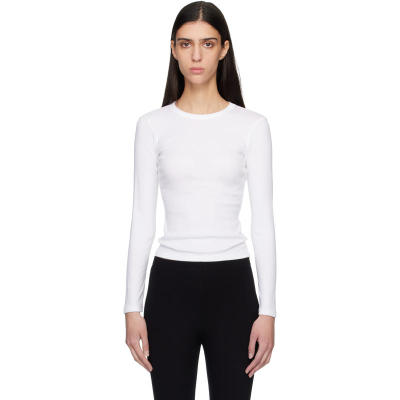 LESET 女士 T恤 白色 Nando Slim Fit 长袖