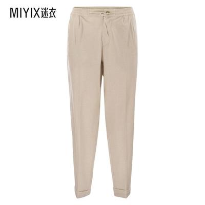 【秋季新品】Fedeli 男款HARVARD 柔软羊绒法兰绒裤子 迷衣时尚