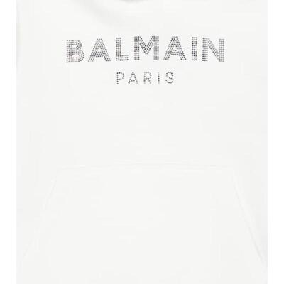 Balmain 巴尔曼 女童 卫衣 徽标棉质连帽衫童装