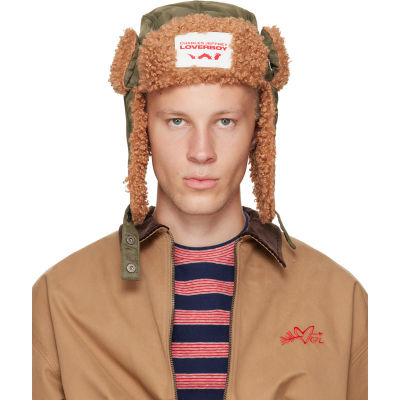 Charles Jeffrey Loverboy 男士 渔夫帽 卡其色 Trapper 遮耳帽