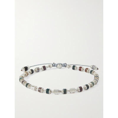 MAOR 男士 手链 Saguaro 纯银银色,玛瑙石绳子珠饰手链