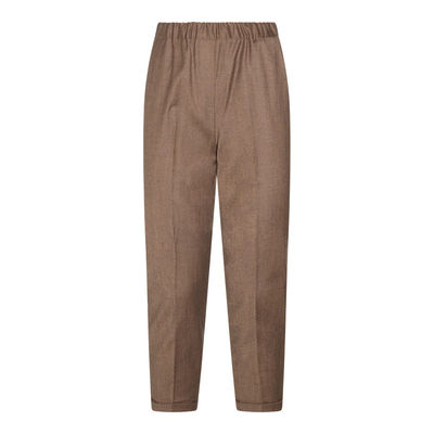Antonelli Firenze 女士 FW26 长裤 棕色羊毛混纺