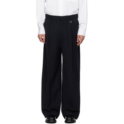 Wooyoungmi 吴阳米 男士 长裤 海军蓝 Folding Wide