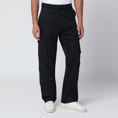 Represent 男士 FW25 长裤 黑色棉质工装裤子