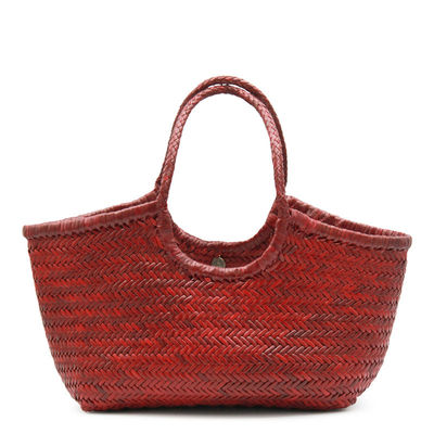 Dragon Diffusion 女士 FW26 托特包 NANTUCKET 红色皮革大手提包