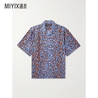 【早秋新品】Wacko maria 男款可拆卸领豹纹莱赛尔纤维衬衫