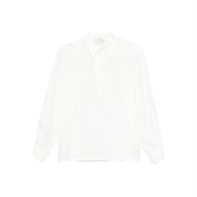 Forte Forte 女士 FW25 衬衫 HEAVY 电力纺真丝Polo衫