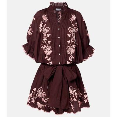 Juliet Dunn 女士 短款连衣裙 刺绣棉质迷你连衣裙