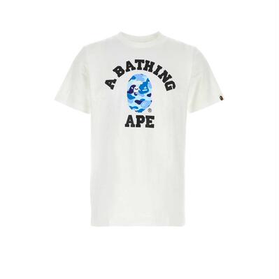 A Bathing Ape 猿人头 男士 FW26 T恤 ABC 白色棉质迷彩拼贴画