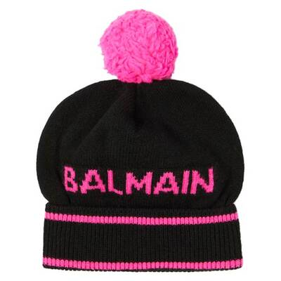 Balmain 巴尔曼 女童 毛线帽 徽标羊毛羊绒小便帽童装