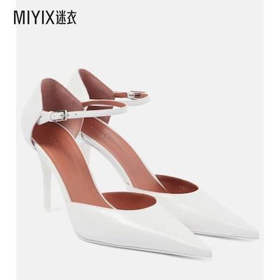 Amina Muaddi 女款Barbara 玛丽珍皮质浅口鞋 迷衣时尚