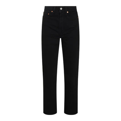 Levi's 李维斯 女士 牛仔长裤 SPROUT RIBCAGE LENGHT 黑色全牛仔