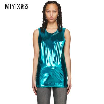 Doublet女士蓝色 Stud Embroidered Metallic 背心 迷衣时尚