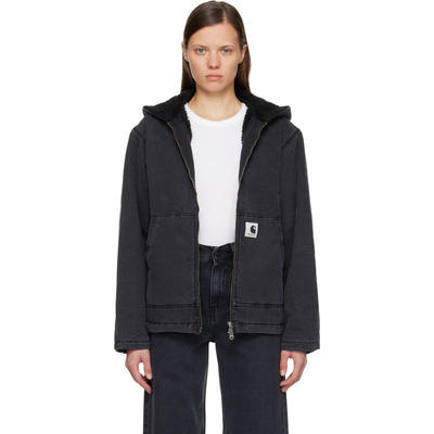Carhartt WIP 卡哈特 女士 夹克 黑色 Hooded Mitch 飞行员