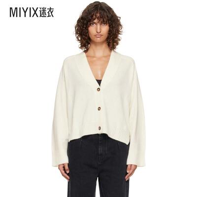 Loulou de Saison 女款灰白色 Kaia LDS Ribbed Neckline 开衫 迷