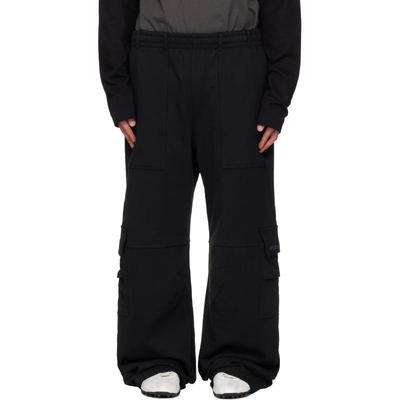 We11Done 男士 长裤 黑色 Curved Jersey 工装裤