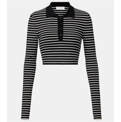 The Frankie Shop 女士 POLO衫 Giselle 条纹短款