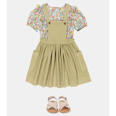 Bonpoint 女童 连衣裙 Amélia pinafore 棉质童装