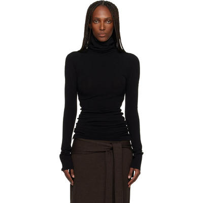 Issey Miyake 女士 上衣 黑色 October Cotton Baguette 高领衫