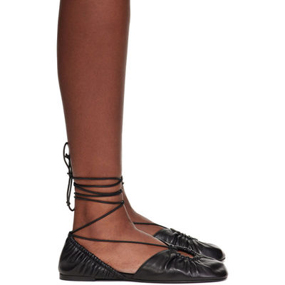 Lanvin 浪凡 女士 芭蕾鞋 黑色 Mesure Lace-Up Leather