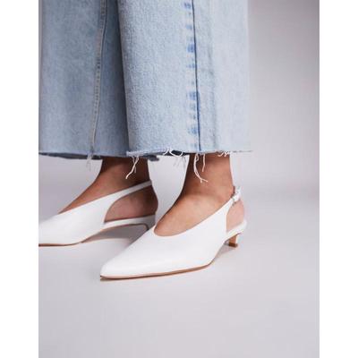 Public Desire 女士 鞋靴 Saskia 露跟小跟鞋(白色)