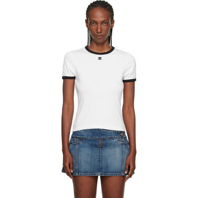 Courrèges 古未界 女士 T恤 白色 Signature Contrast
