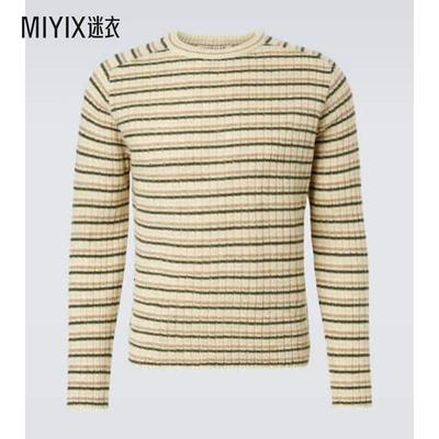 Auralee 男款条纹羊毛羊绒毛衣 迷衣时尚