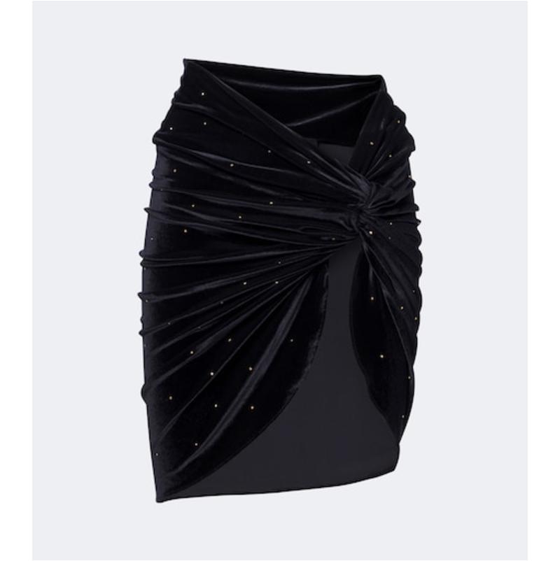 Balmain 巴尔曼 女士 裹裙/披纱 精饰天鹅绒海滩罩衫