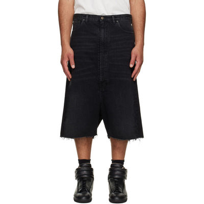 Maison Margiela 马吉拉 男士 SS26 牛仔短裤 黑色 Faded Cutoff