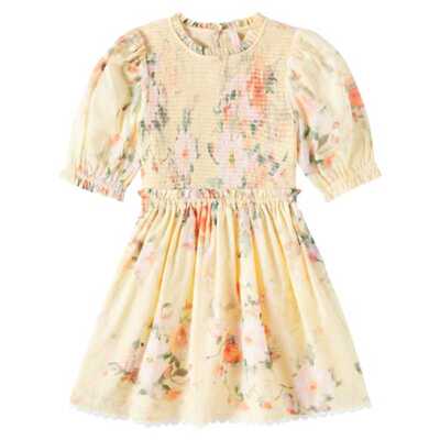 Zimmermann 兹默曼 女童 连衣裙 Everley 抽褶紧身胸衣棉质童装