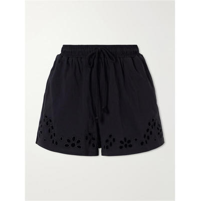 Ulla Johnson 女士 SS26 短裤 Vedi 荷叶边英格兰刺绣有机棉针织