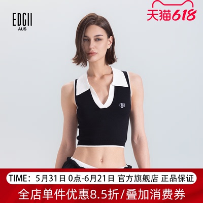EDGII针织无袖网球运动polo衫