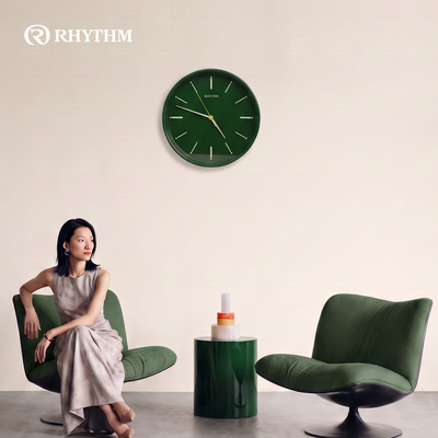 RHYTHM丽声日本静音客厅简约挂钟