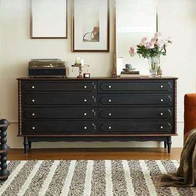 法式复古实木八斗柜中古风客厅卧室四六斗抽屉收纳柜储物七斗柜子