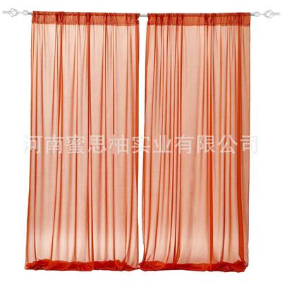 亚马幔逊单层帷窗背景帘纯色纱幔婚布礼幔珍珠雪纺派对拱门BTZ装