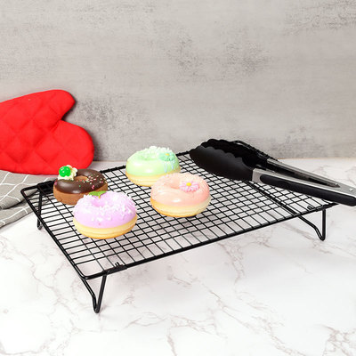 不锈钢烘焙凉网蛋糕冷却架不粘戚风倒扣架家用面包吐司饼干冷凉架