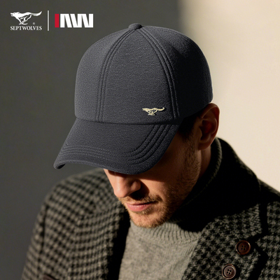 七匹狼休闲保暖鸭舌帽男加厚帽子