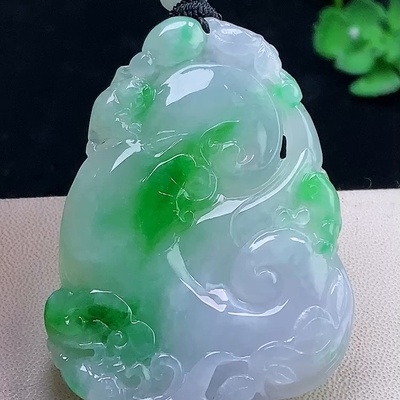 缅甸翡翠如意玉吊坠天然玉石A货