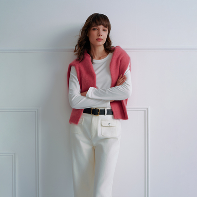 UFFIE于绘 圆领饰面膜长袖T恤