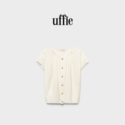 uffie于绘 奶冻 气泡格纹肌理上衣